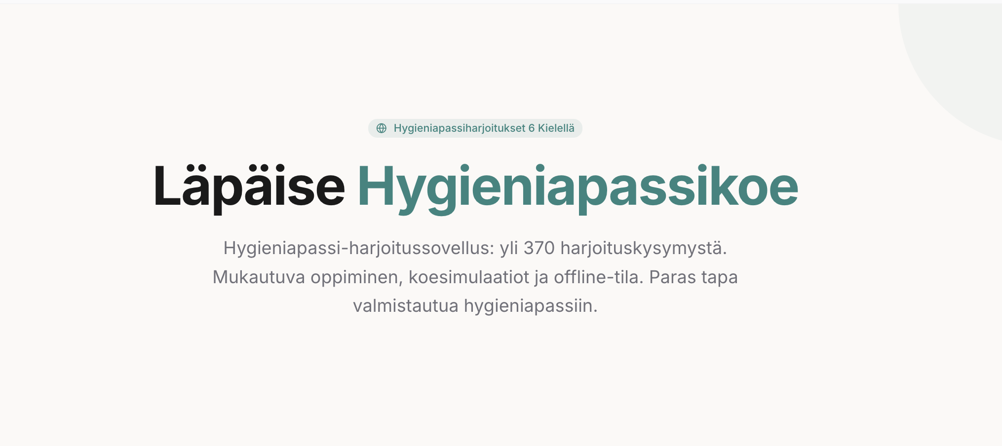 Hygieniapassi | Hygieniapassi Harjoitus & Harjoitukset – Ilmainen Kokeilu